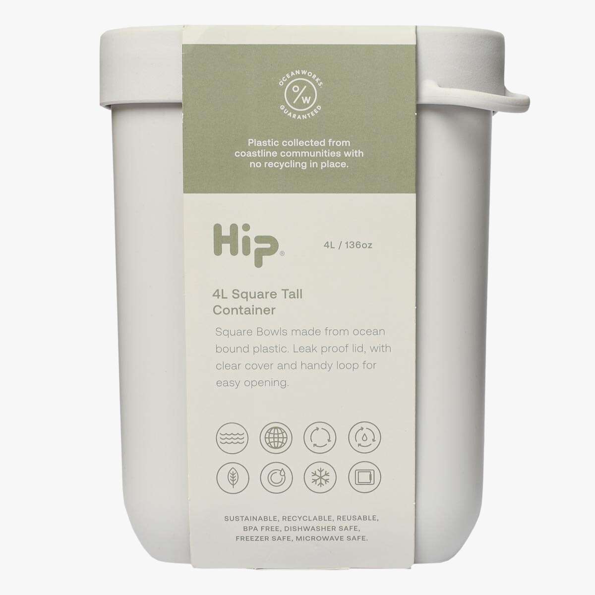 4L Square Tall Container - Grey – Urban Ethos