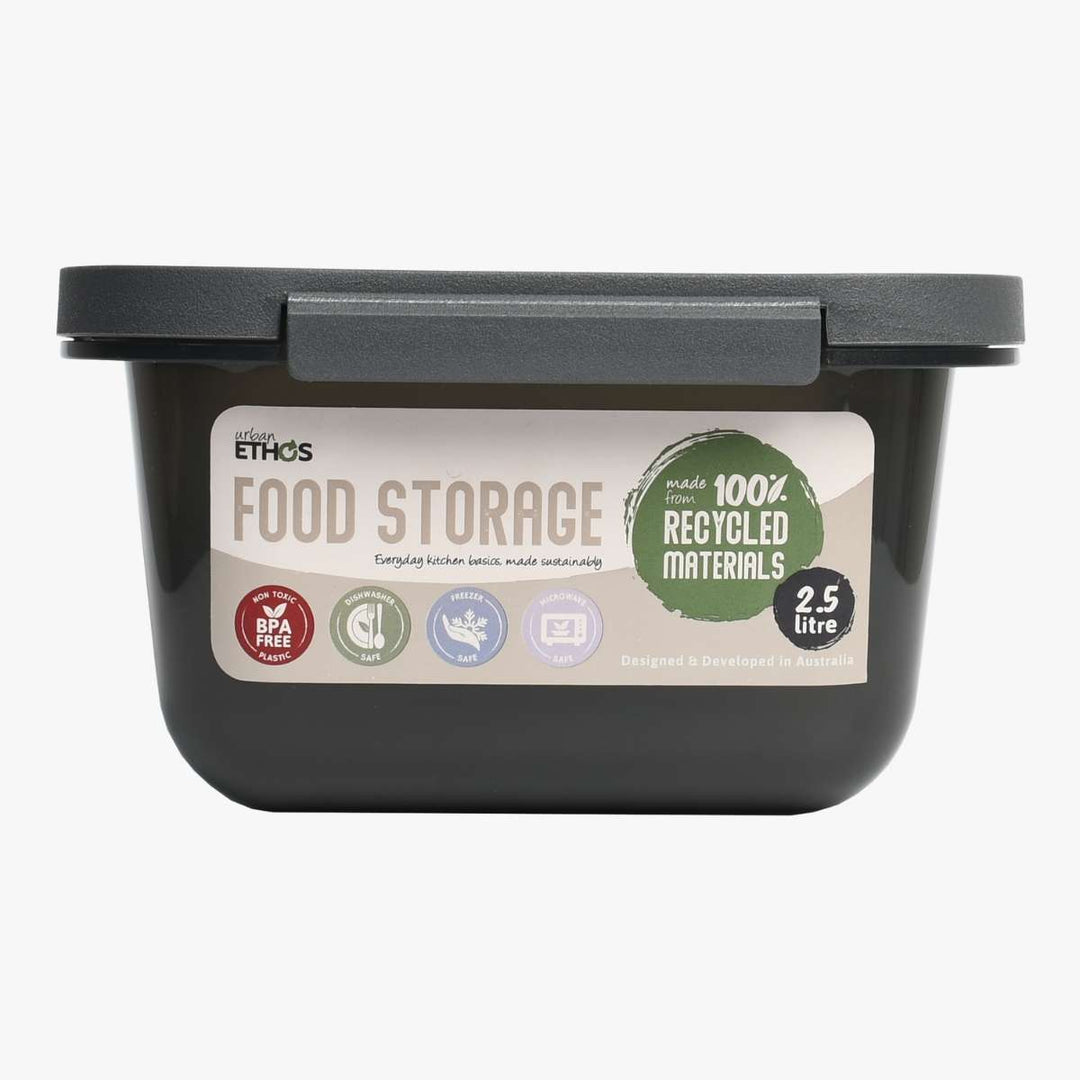 2.5L Rectangular Food Storage Container - Charcoal – Urban Ethos